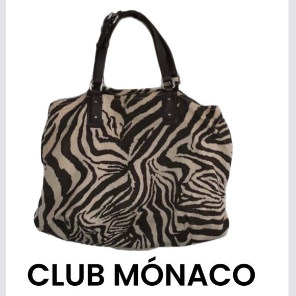 Club Monaco | Bags | Authentic Club Monaco Designer Canvas Leather ...